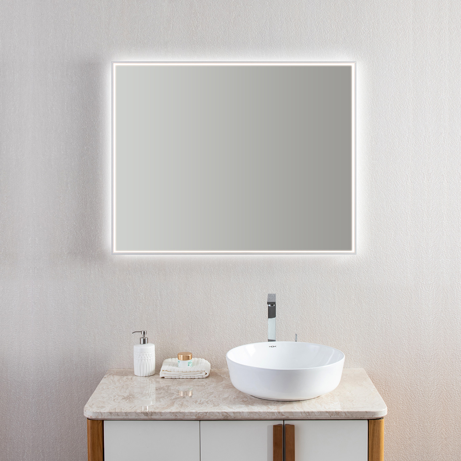 Memory Function Vanity Mirror With Led Lights Modern Design Touchable ...